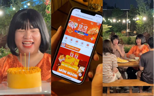 Mừng sinh nhật "bạn thân" ShopeeFood, cư dân mạng kéo cả anh shipper áo cam nhập tiệc