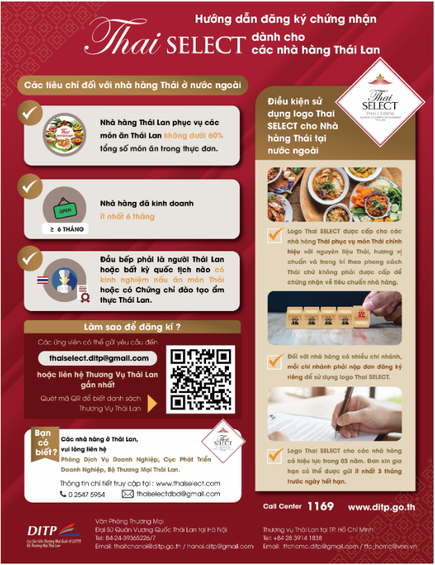 Tìm hiểu chứng nhận "Thai SELECT" và các nhà hàng "Thai SELECT" ở Việt Nam