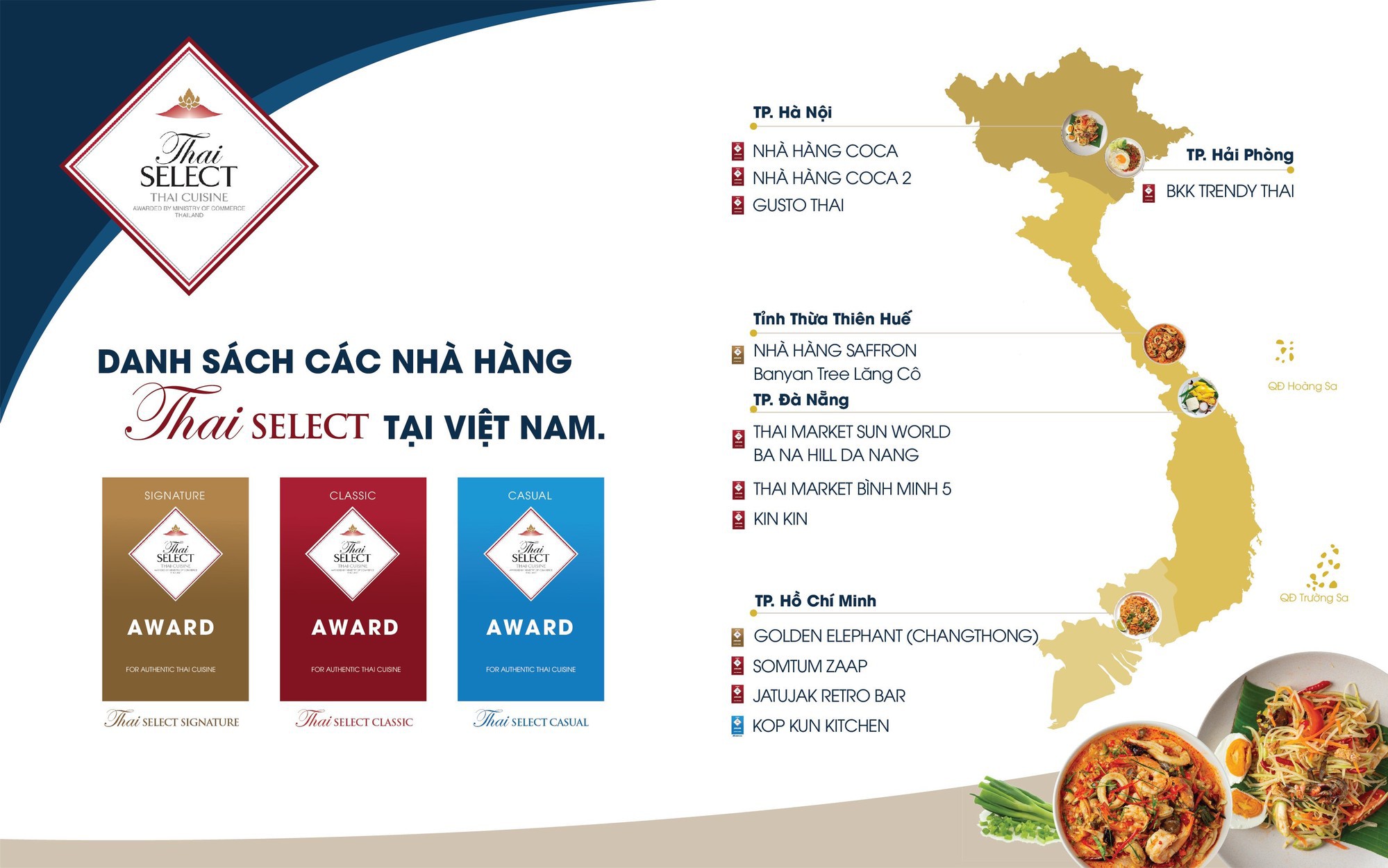 Tìm hiểu chứng nhận "Thai SELECT" và các nhà hàng "Thai SELECT" ở Việt Nam