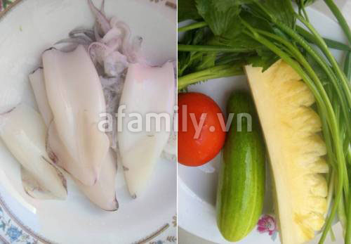 Giòn ngon món mực xào rau củ