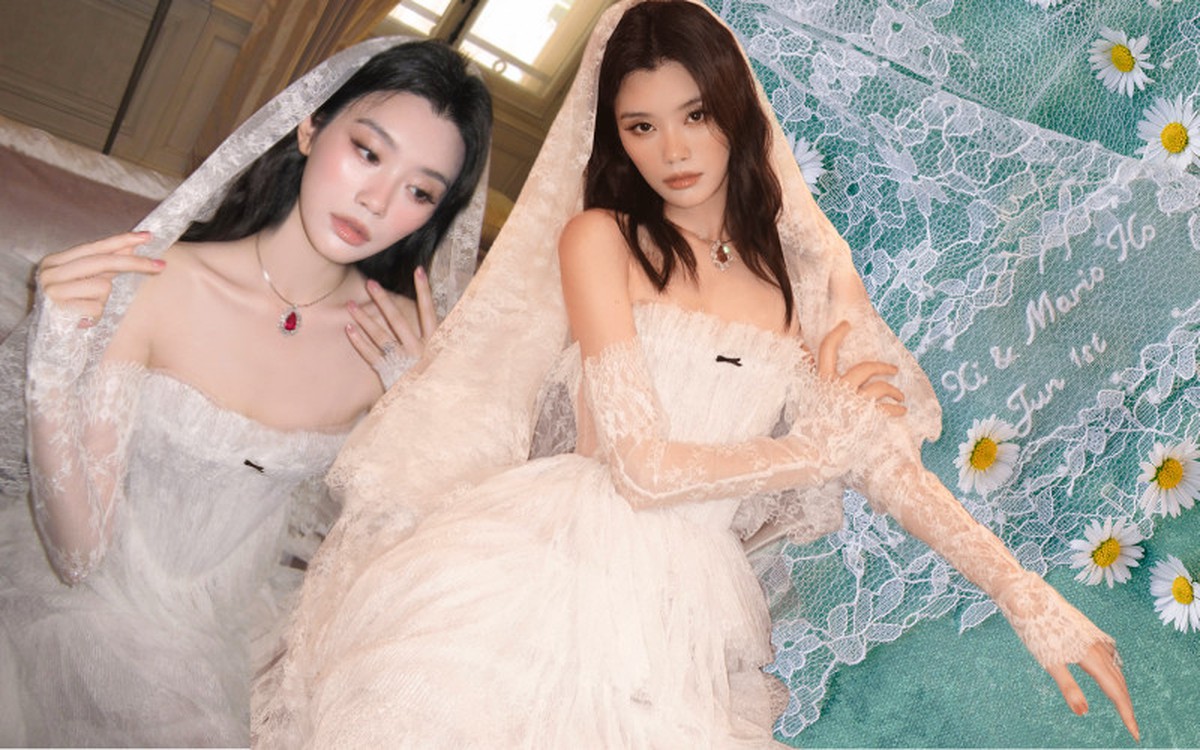 Hề Mộng Dao tỏa sáng với váy cưới Made in Việt Nam bên cạnh Dior và Chanel