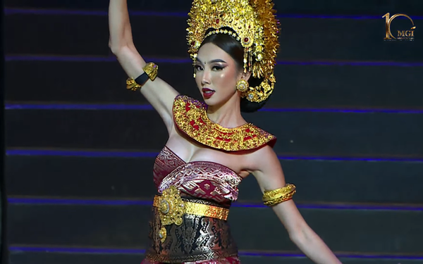 Thùy Tiên, Thiên Ân trình diễn ở Hoa hậu Hòa bình